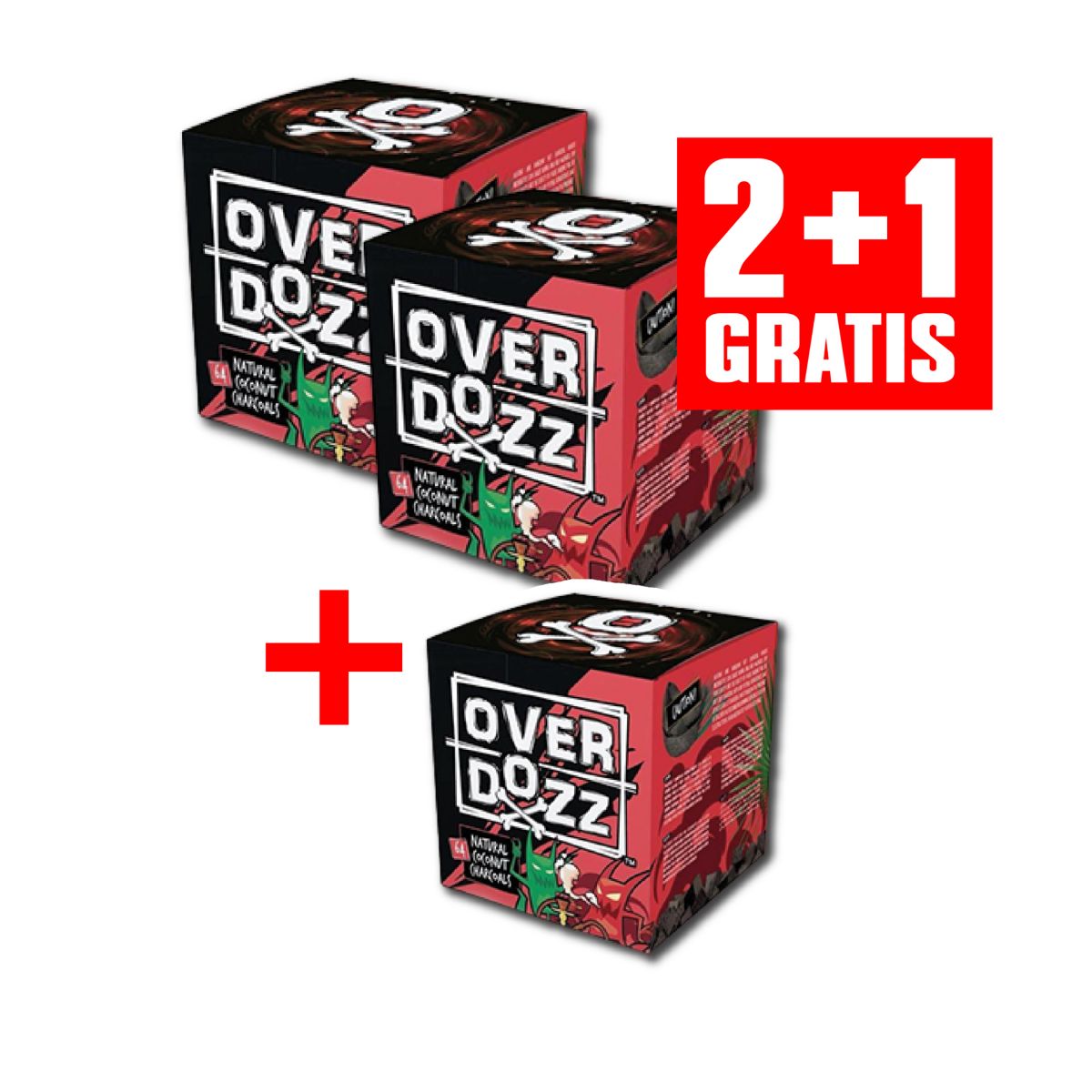 2+1 CARBON NATURAL OVERDOZZ 26X26X26 1KG - En La Nube Shop