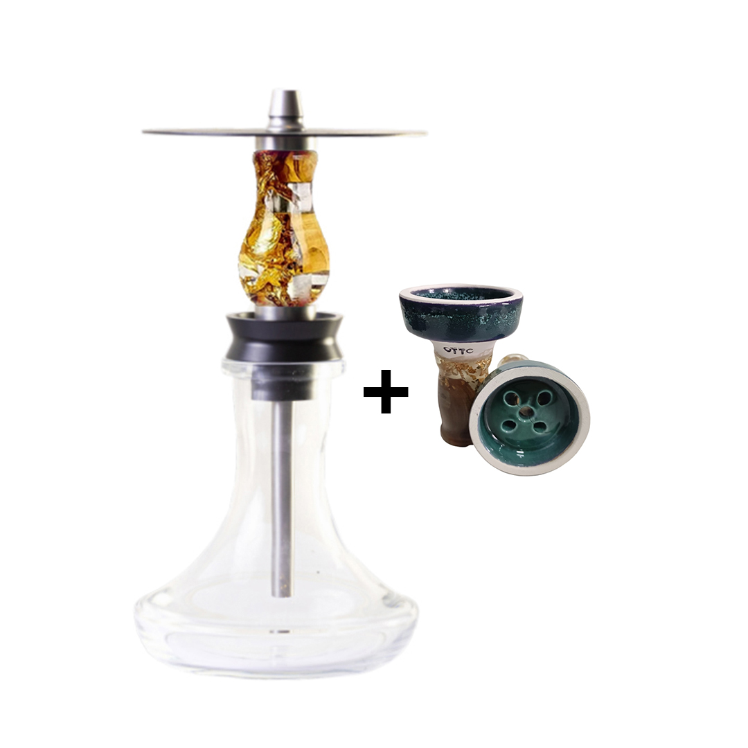 SHISHA MINI JOY HOOKAH NEW GOLD + CAZOLETA OTTO - En La Nube Shop